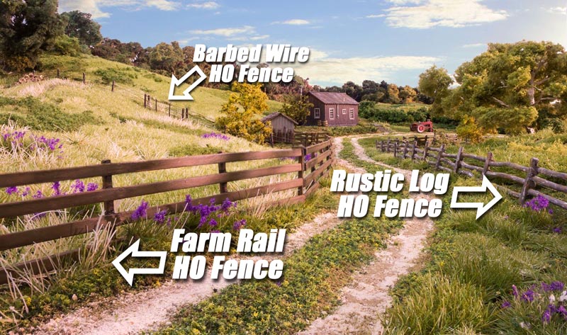 HO-scale rail fence