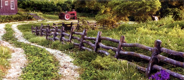 HO-SCALE LOG FENCE