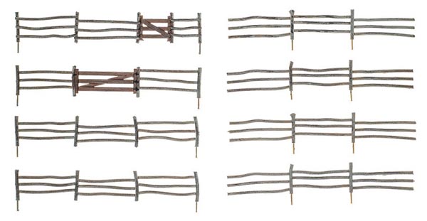 HO-SCALE LOG FENCE