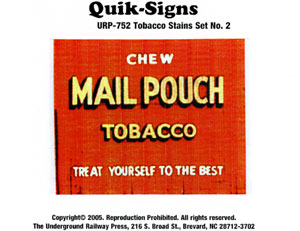 MAIL POUCH TOBACCO STAINS DECAL- Set No. 2